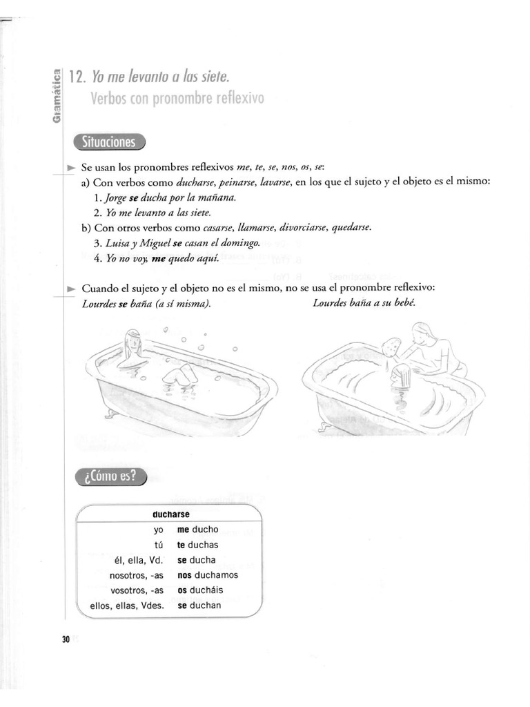 Castro AGV1 - Unidad 012 - Verbos Con Pronombre Reflexivo | PDF