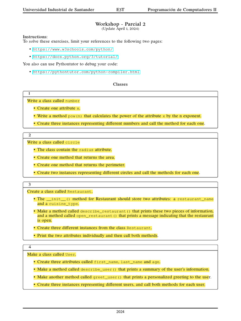 Taller 2 | PDF | Constructor (Object Oriented Programming) | Programming
