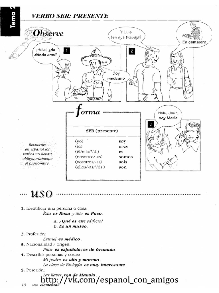Castro UGe - Tema 002 - Presente - Verbo Ser | PDF