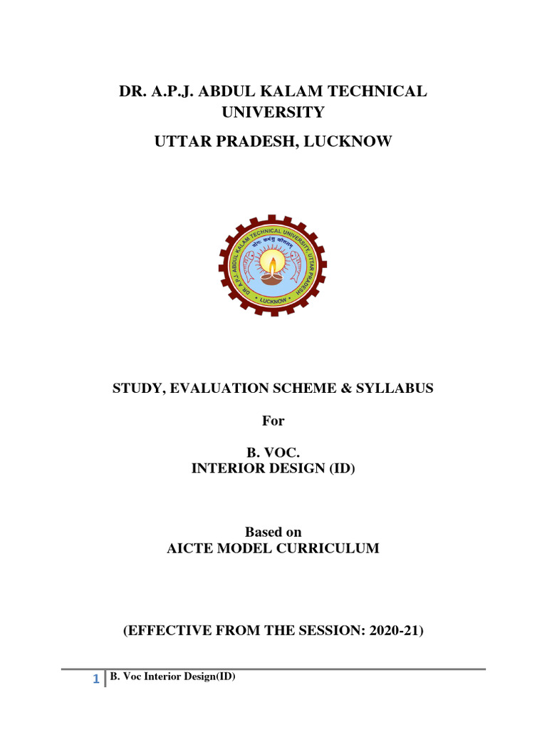Interior Design Scheme and Syllabus B.Voc 2020-21 (20th July 2020 ...