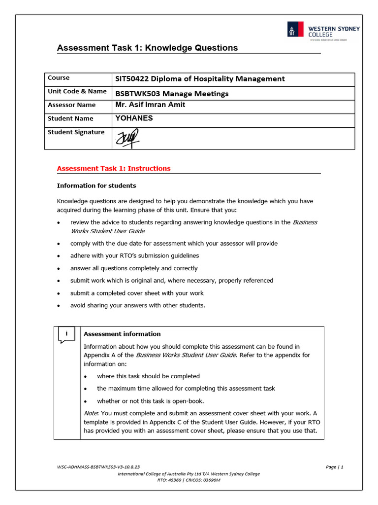 Assessment-Task-1 BSBTWK503 | PDF | Proxy Voting