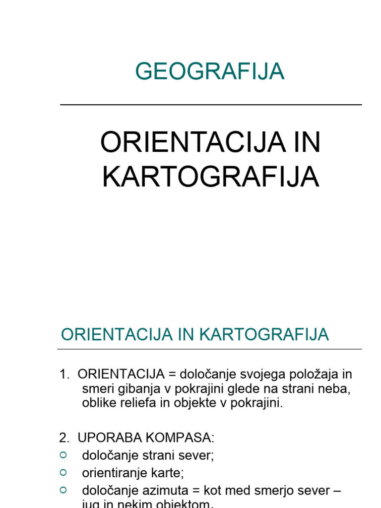 Orientacija in kartografija SG | PDF