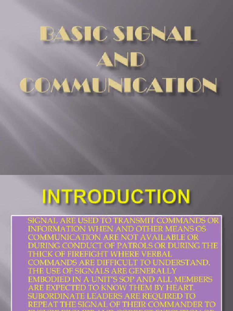 Basic Signal Communication | PDF