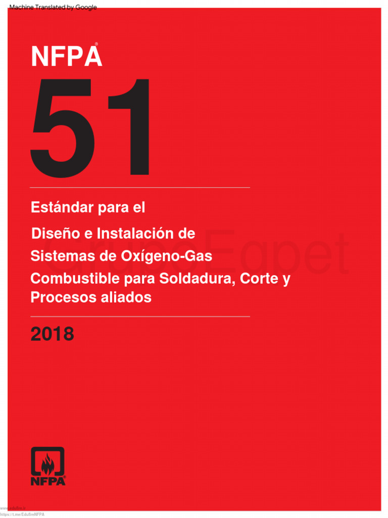 NFPA 51-2018 - Estándar Pa El Diseño e Instalación D Sist. D Oxigeno ...