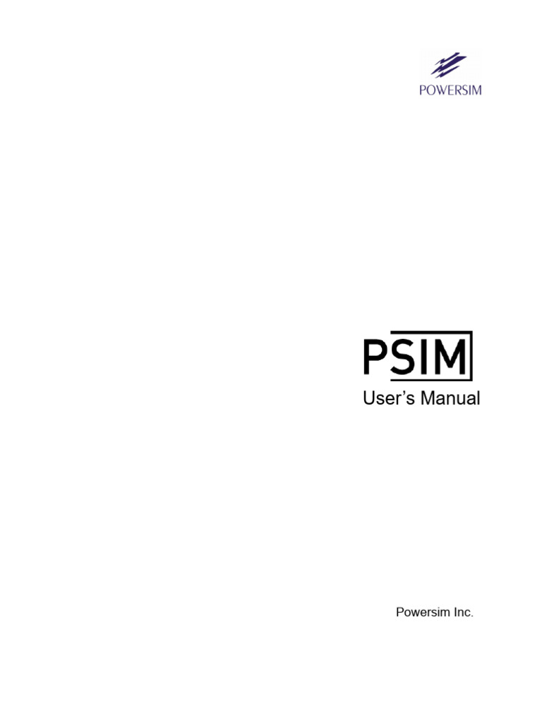 PSIM User Manual | PDF