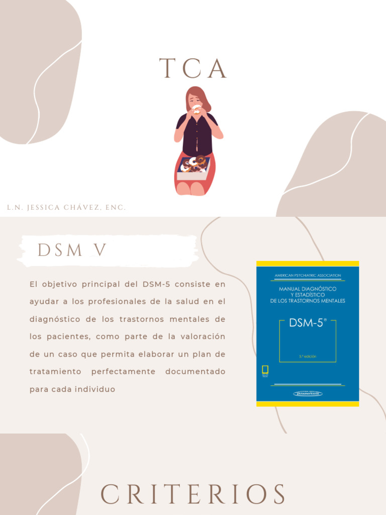 Presentación de TCA 2 | PDF | Desorden alimenticio | Manual Diagnóstico y Estadístico de los ...