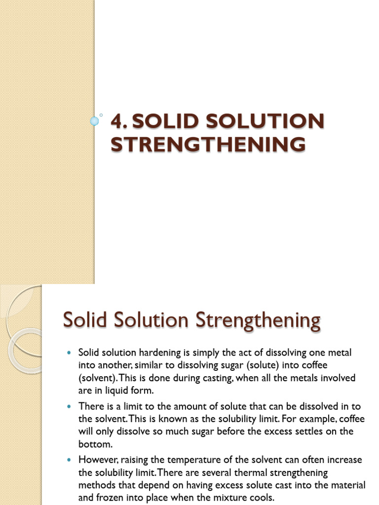 Solid Solution Strengthening | PDF | Dislocation | Solid