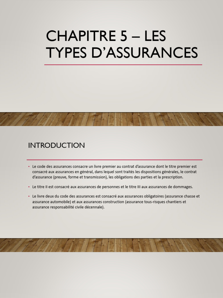 Types d'Assurances et Indemnisation | PDF | Assurance | Assurance ...