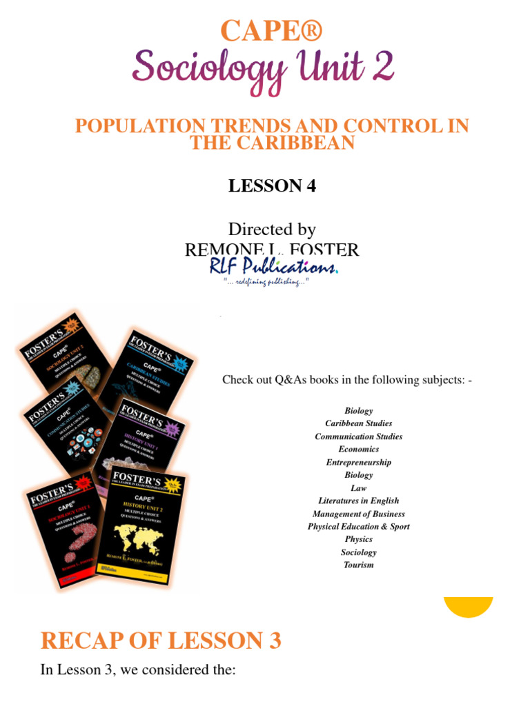 Sociology Unit 2 - Lesson 4 - Population Trends and Policies in The ...