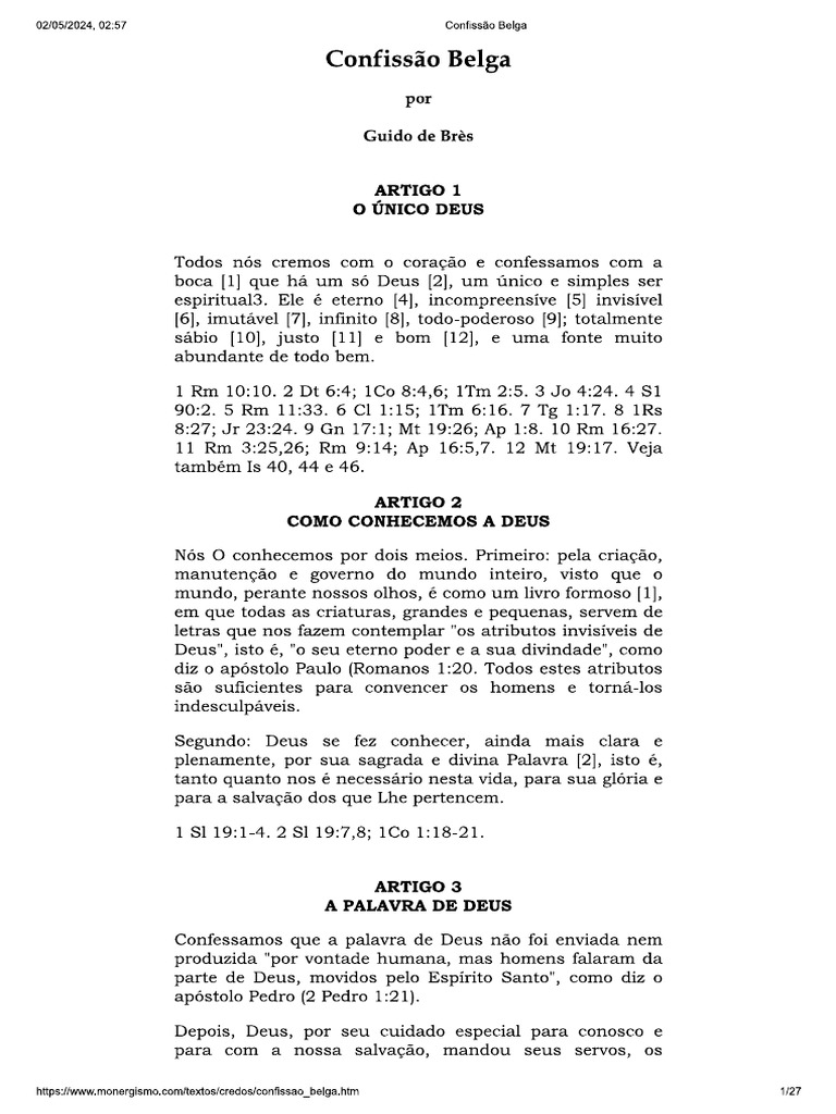 Confissao Belga | PDF Confissao Belga | PDF
