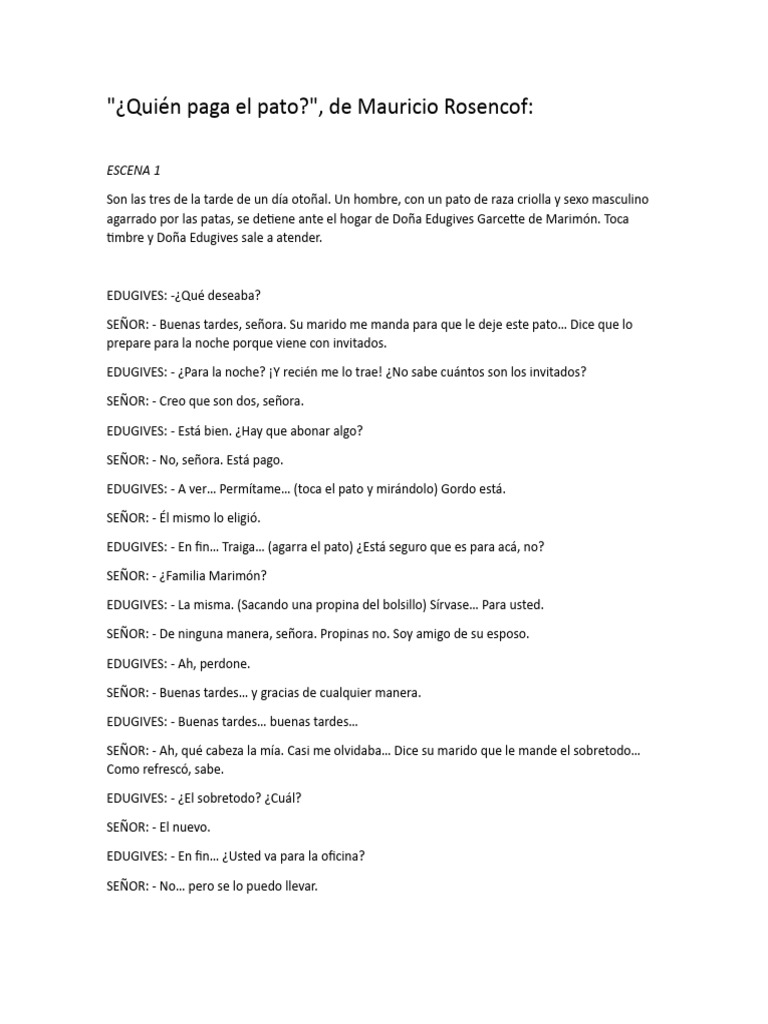 Quién Pagó El Pato | PDF