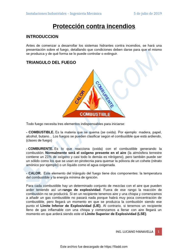 Apunte de Proteccion Contra Incendios | PDF | Combustión | Bomba