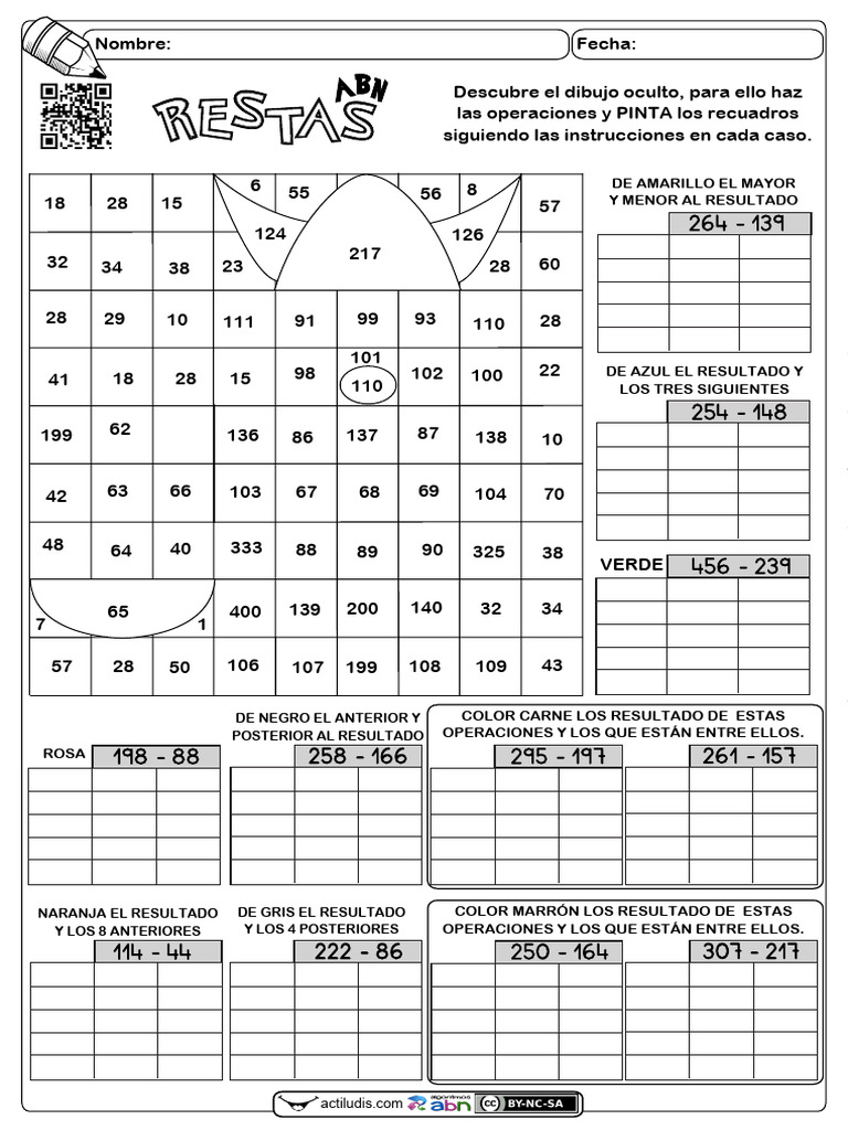 Restas-con-llevadas-de-3-dígitos-04- | PDF | Arco iris | Color