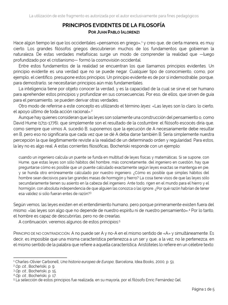 Principios Filosóficos Fundamentales | PDF | Causalidad | Existencia