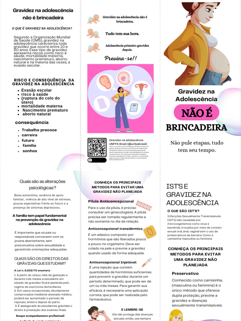 Folder Corporativo Gravidez Na Adolescência (Folders Com Três Dobras) | PDF | Gravidez ...