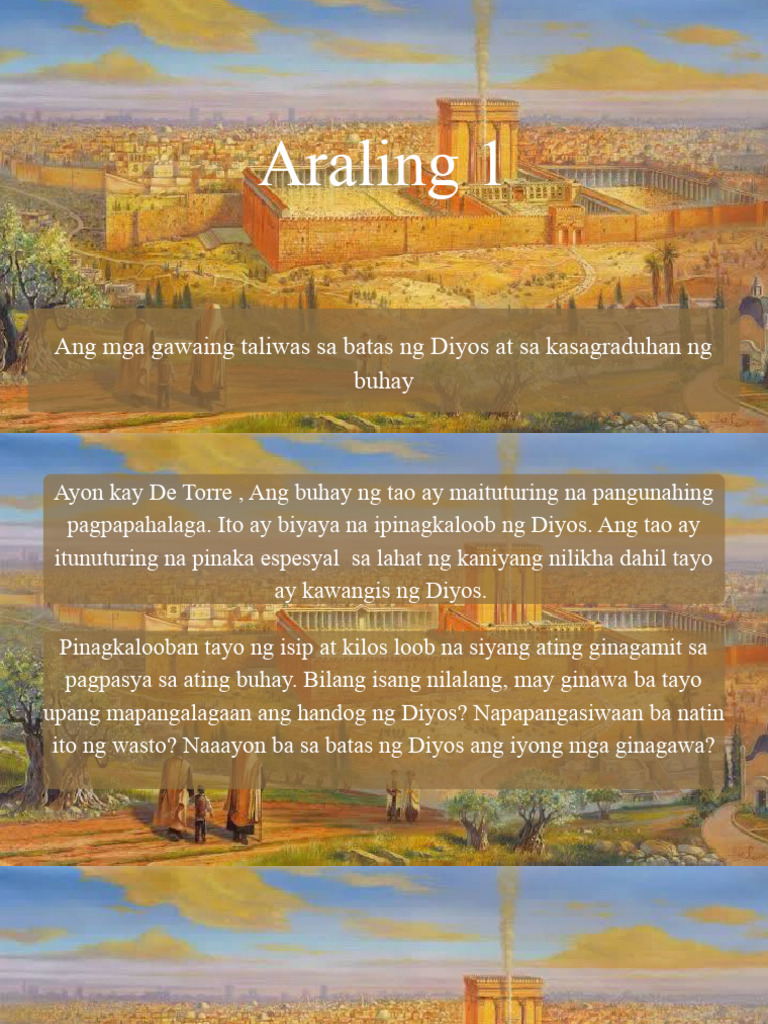 Aralin 1 Ang Mga Gawaing Taliwas Sa Batas Ng Diyos at Sa Kasagraduhan Ng B_20240423_143338_0000 ...