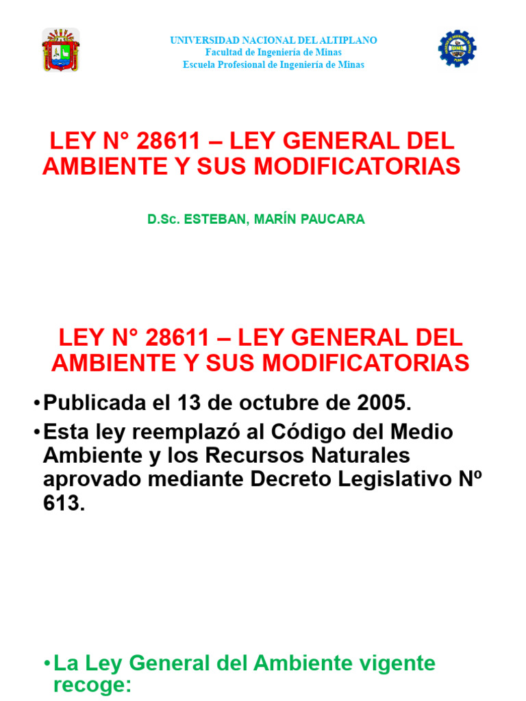 Ley General del Ambiente N° 28611 | PDF | Participación pública