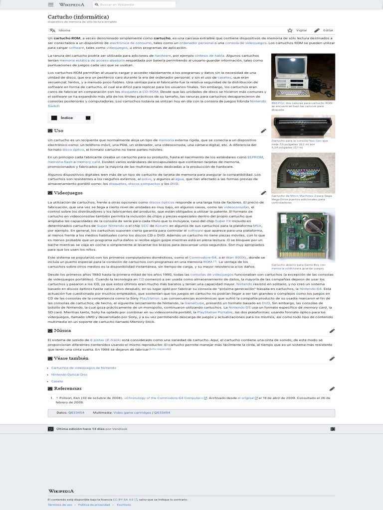 Cartucho (Informática) - Wikipedia, La Enciclopedia Libre | PDF | Informática | Plataformas de ...