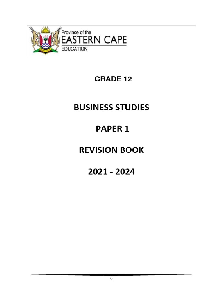 BSTD GR 12 P1 Revision Book 2021 | PDF | Employment | Quality Management