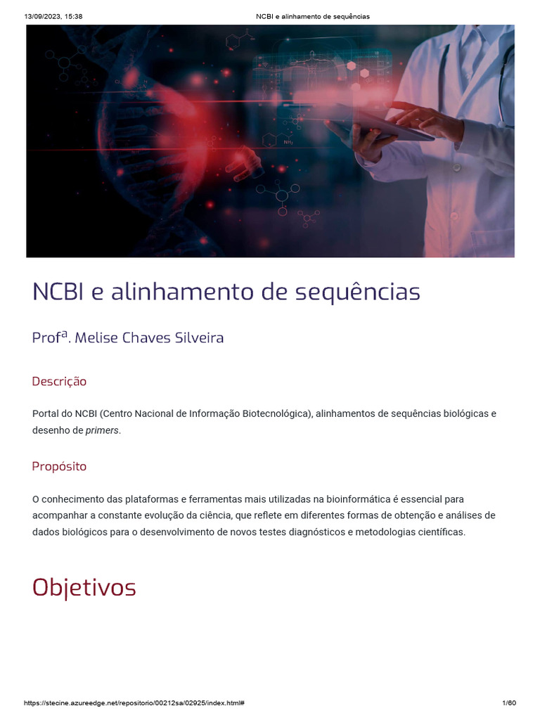 NCBI e Alinhamento de Sequências | PDF | Alinhamento sequencial | Bioinformática