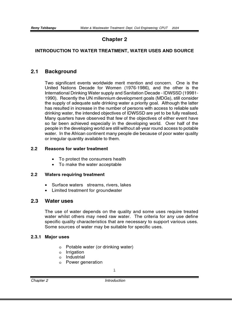 Chapter 2 Introduction-1 | PDF | Water | Drinking Water Chapter 2 Introduction-1 | PDF | Water | Drinking Water