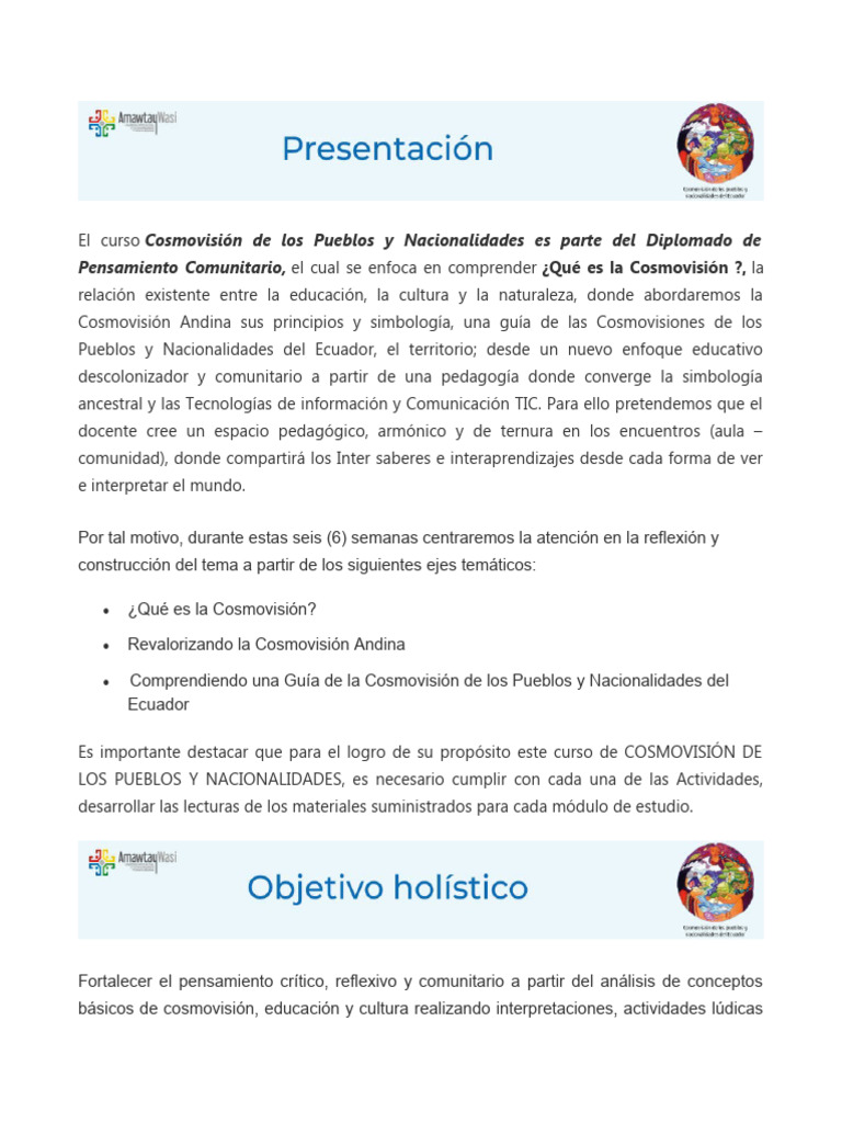 MODULO 1 COSMOVISION COMUNITARIA Y FILOSOFÍA-DIPLOMADO | PDF | Pedagogía | Maestros