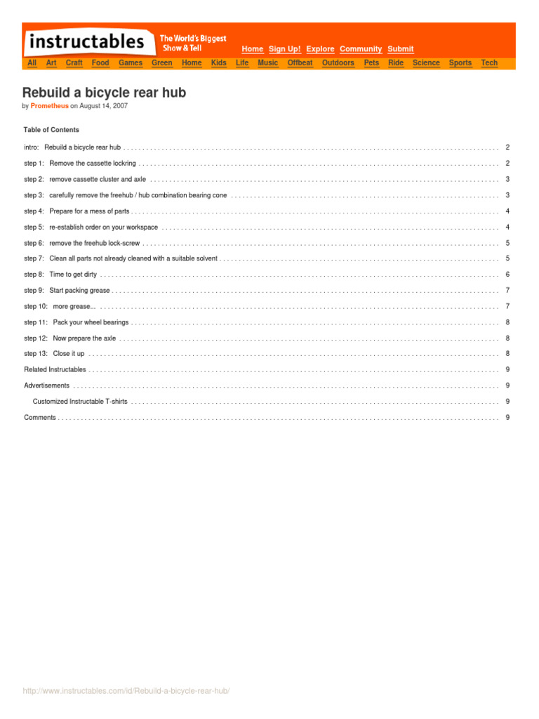 Rebuild Your Bicycle Rear Hub Guide | PDF