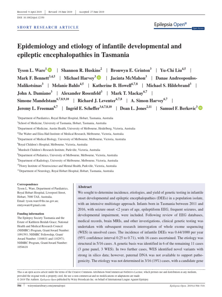 Epidemiology And Etiology Of Infantile Developmental And Download