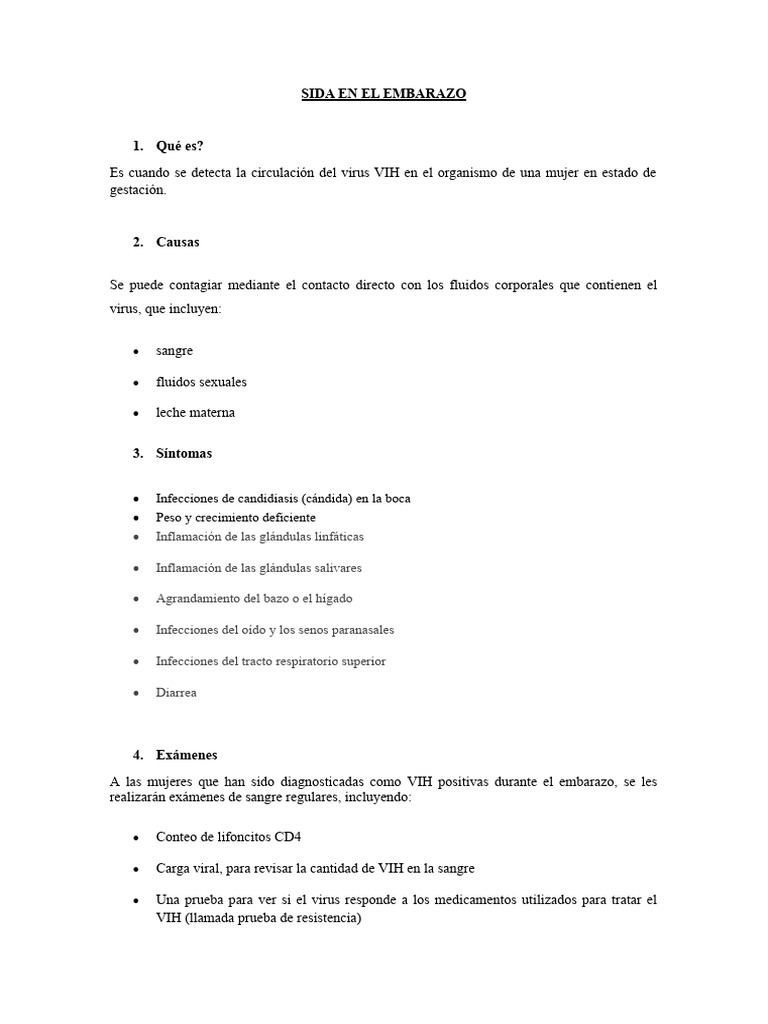 Sida en El Embarazo | PDF | VIH | VIH / SIDA