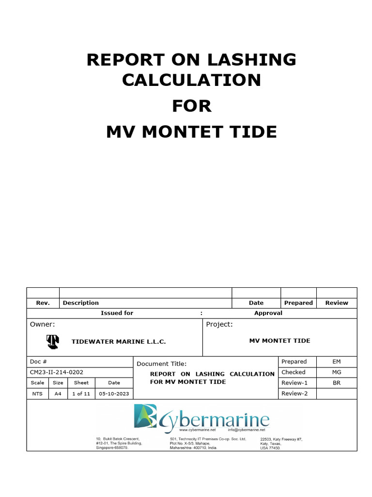 202-Report On Lashing Calculation | PDF | Stress (Mechanics) | Solid ...