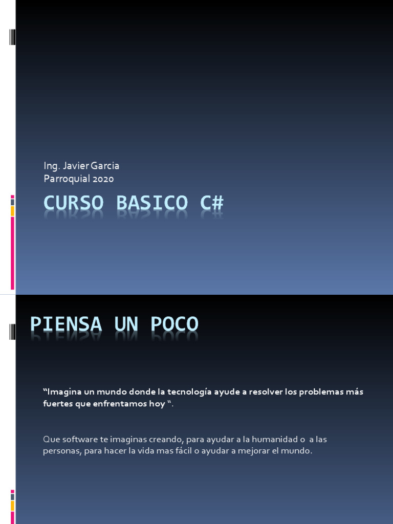 CURSO BASICO CSharp-2003 | PDF | C Sharp (lenguaje de programación) | .NET Framework