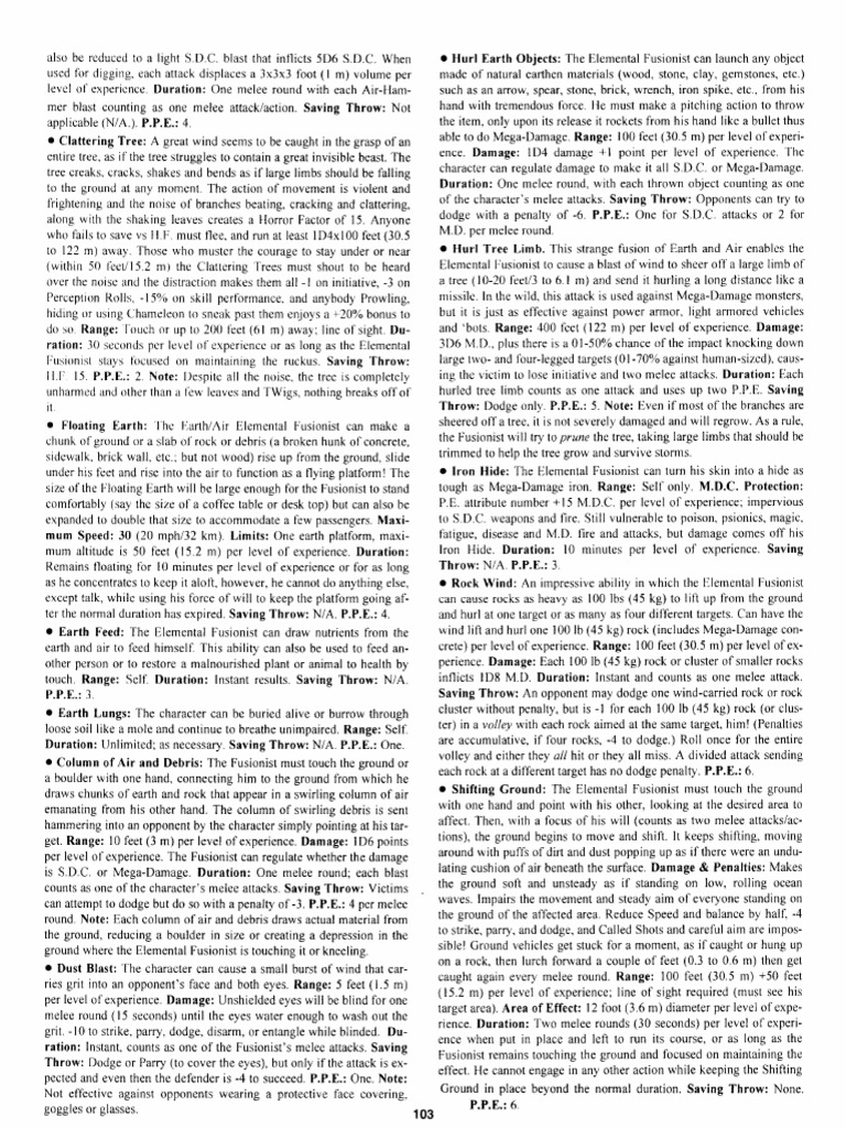 Rifts Book Base - Ocred-106-120 | PDF | Magician (Fantasy) | Armour