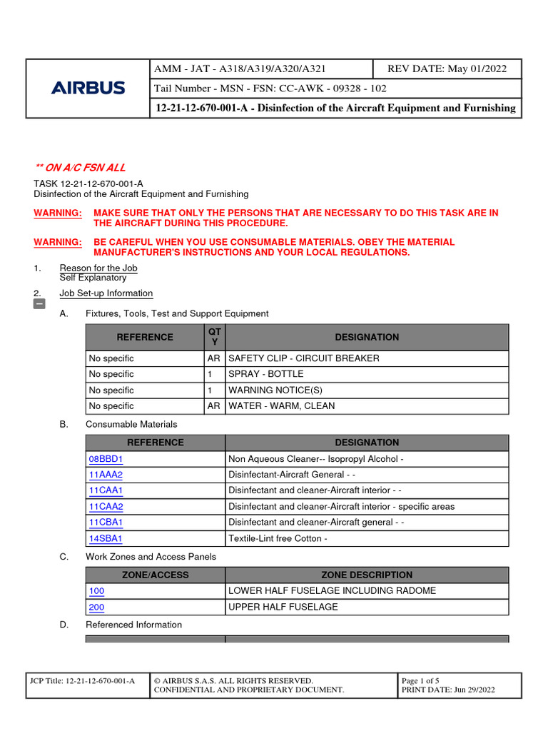 Disinfection of The Aircraft | PDF | Disinfectant | Airbus