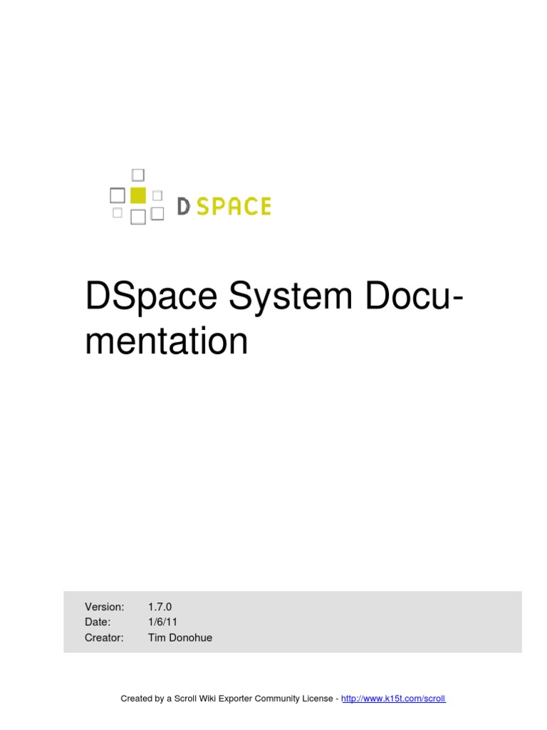 DSpace Manual 1.7 | PDF | Metadata | Application Programming Interface