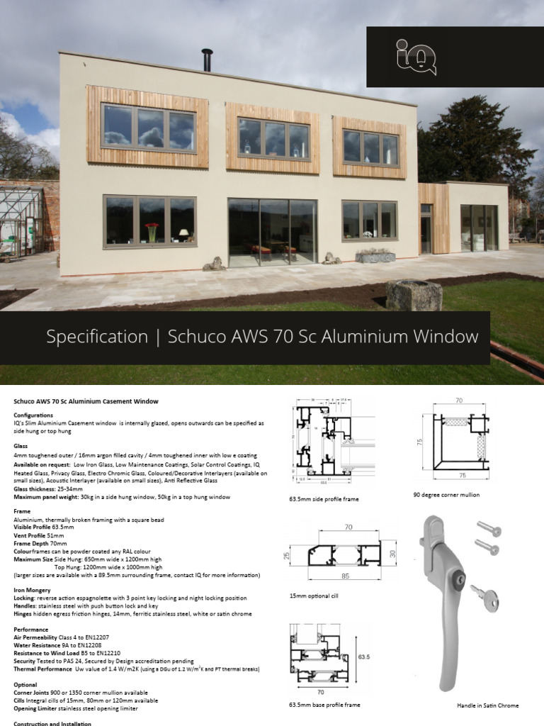 Schuco AWS 70 SC Aluminium Casement Window Product Information - IQ Glass UK | PDF | Window ...