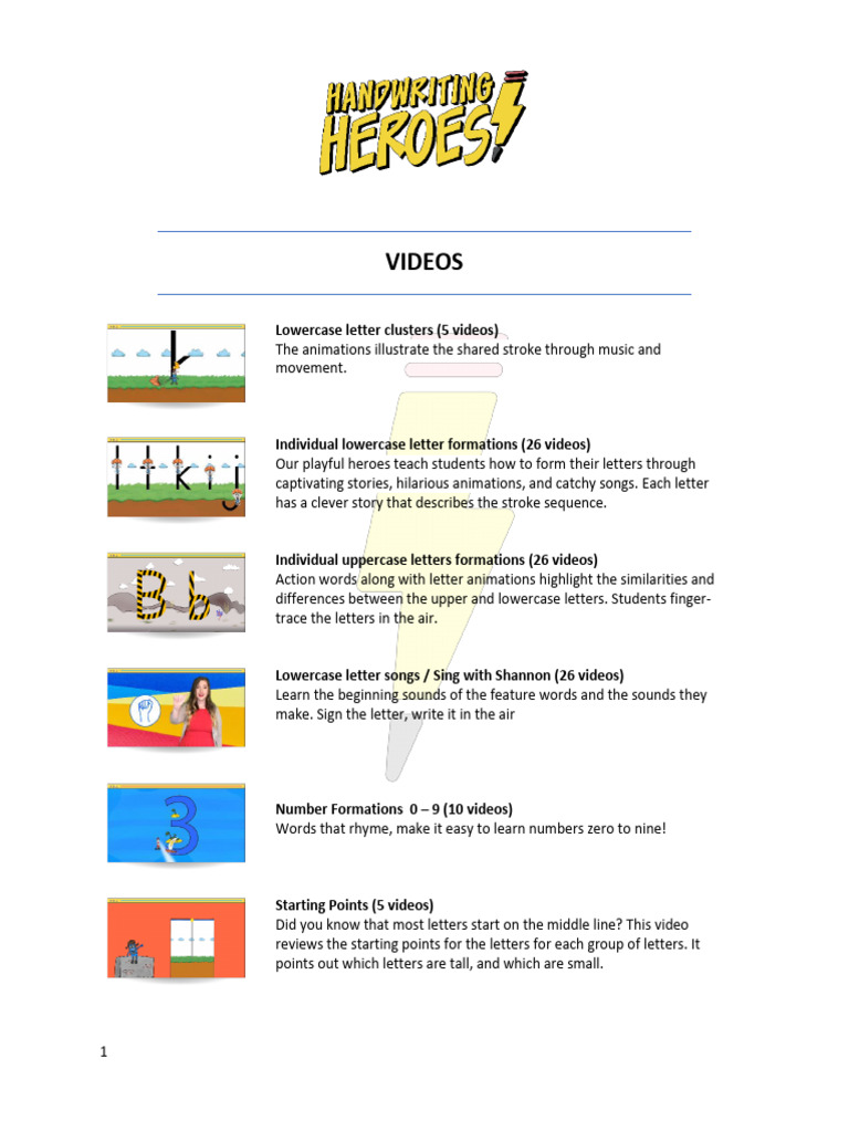 Handwriting Heroes Instructional Materials | PDF | Letter Case | Phonics