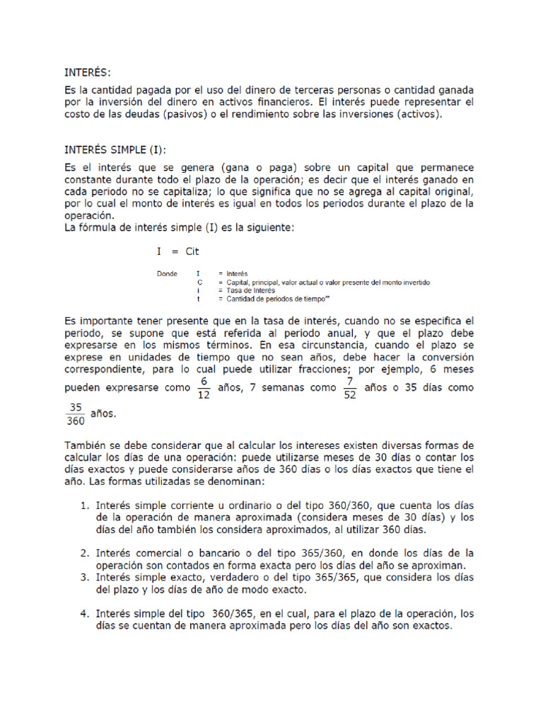TEORIA Interes Simple | PDF
