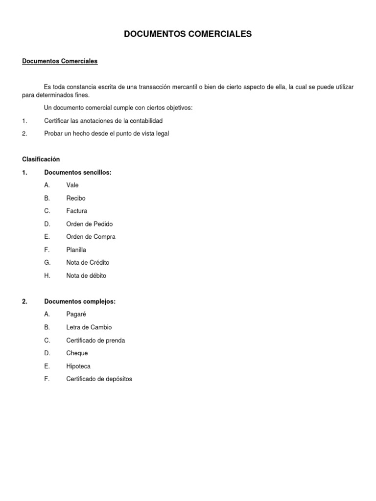 Tipos de Documentos Comerciales | PDF | Pagaré