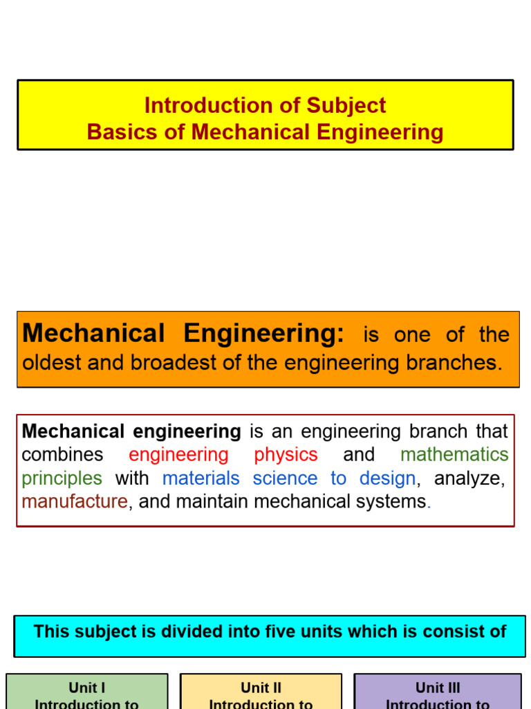 Introduction to Mechanical Engineering | PDF | Force | Newton's Laws Of ...