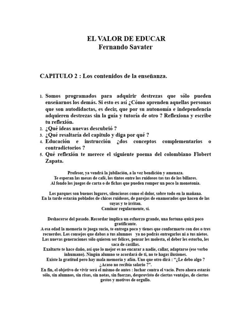 El Valor de Educar | PDF