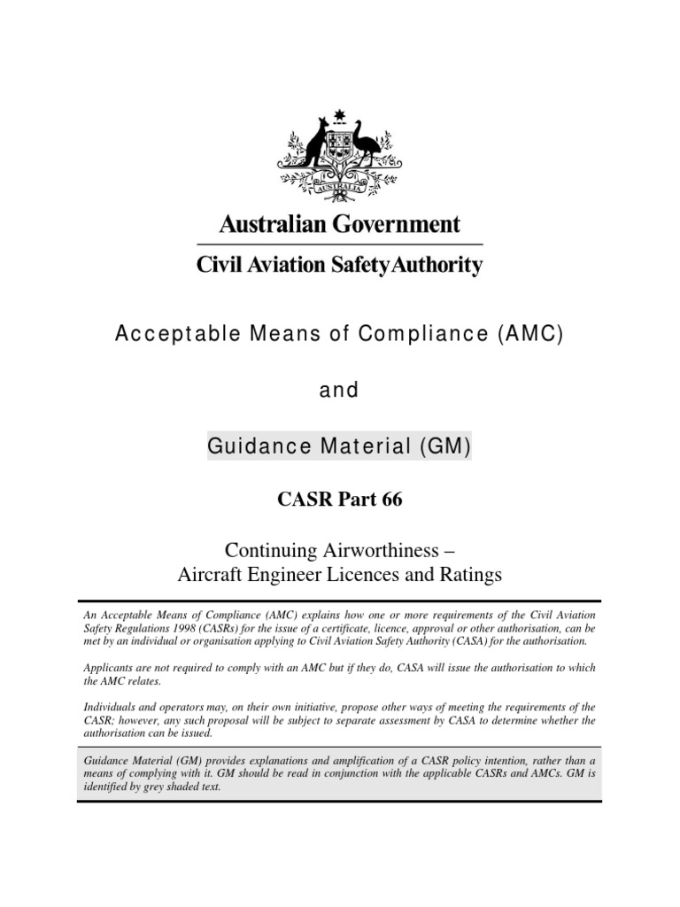 Acceptable Means of Compliance (AMC) and Guidance Material (GM) CASR ...