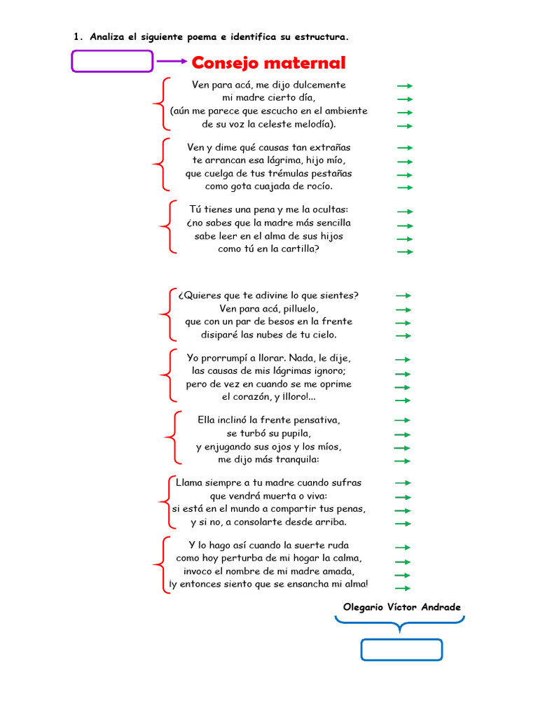 Analiza El Siguiente Poema e Identifica Su Estructura | PDF