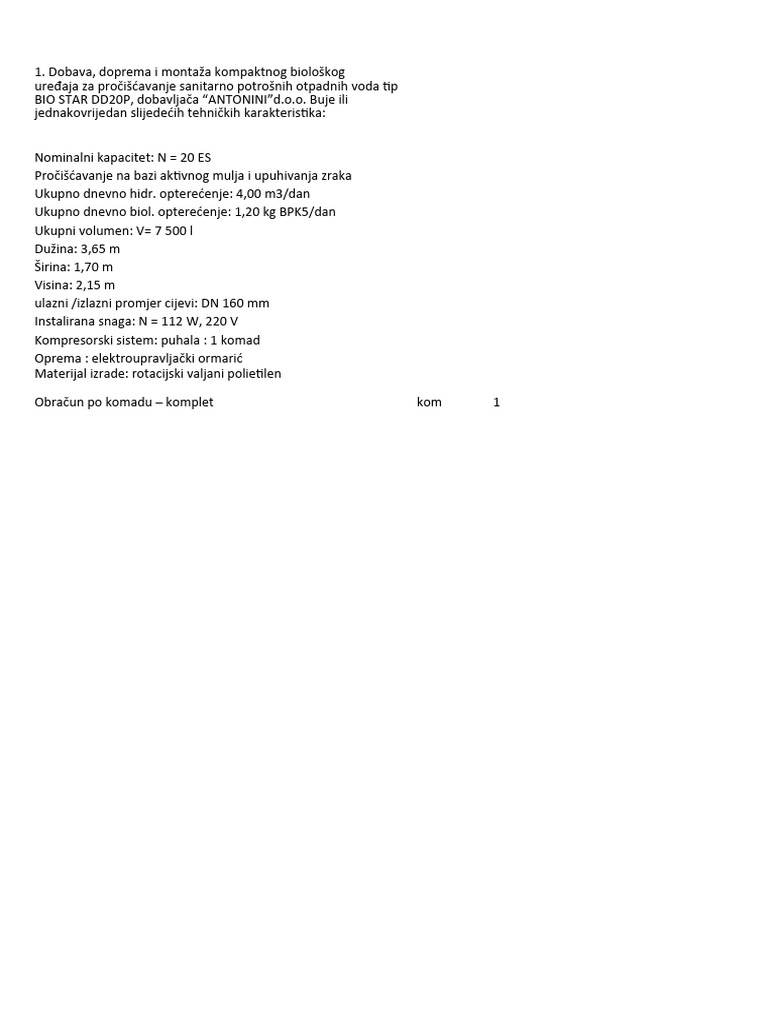 Prijedlog Tro - Kovnik DD 20p | PDF