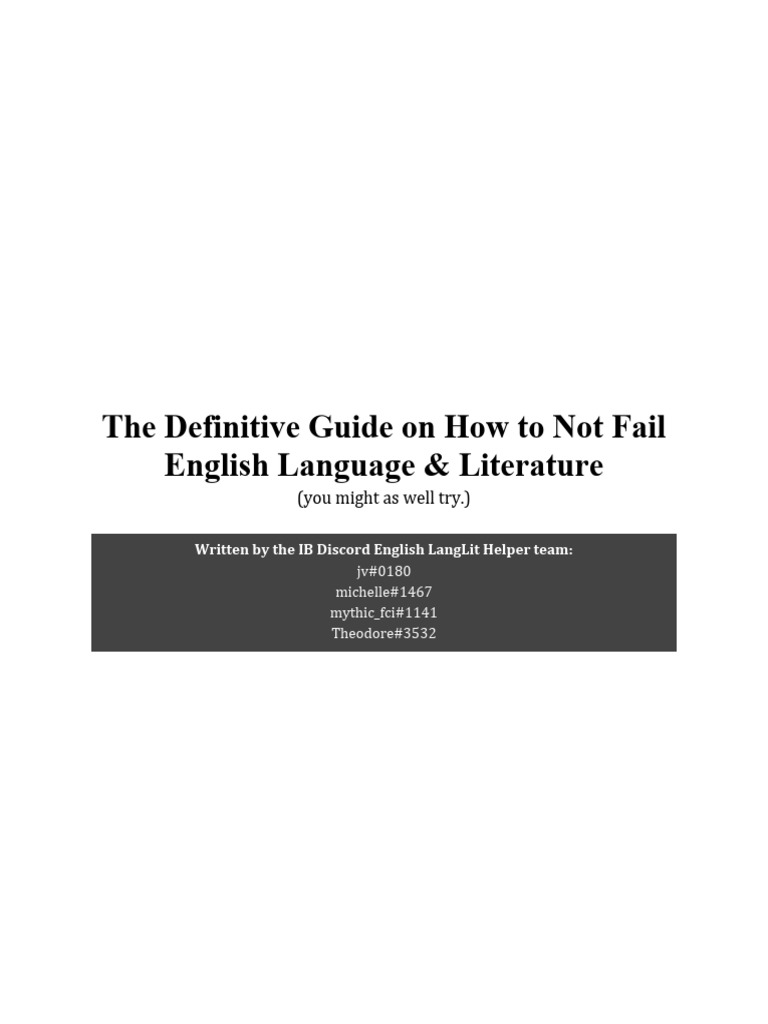 Ib Eng Langlit Guide Pdf Poetry Rhetoric