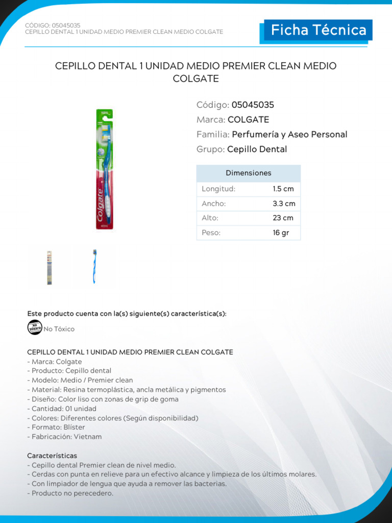 Cepillo Dental Colgate Premier Clean | PDF | Negocios