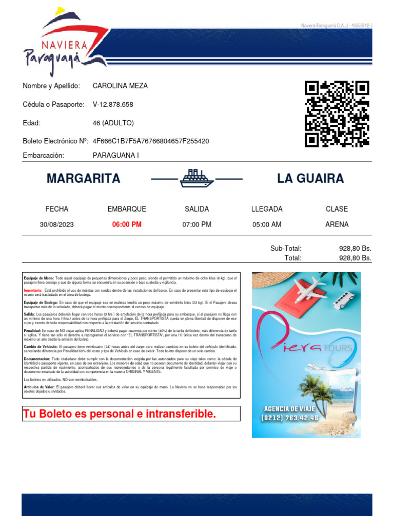 Boleto Electronico 6 | PDF | Pasajero | Guía de carga