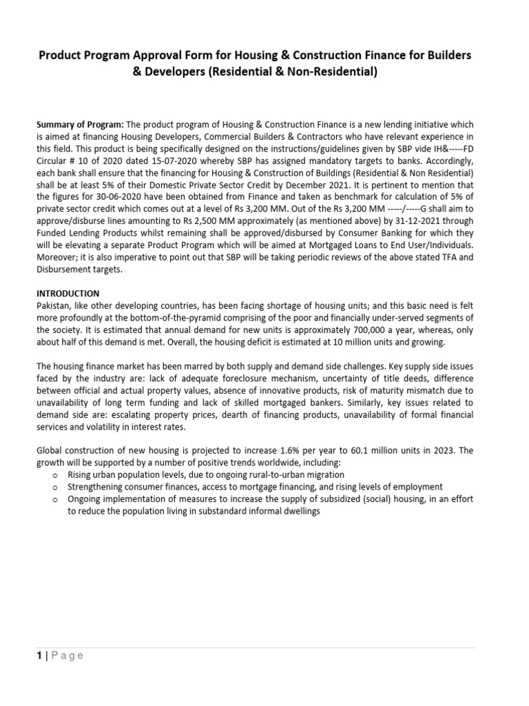Policy For Mortgage Financing | PDF | Mortgages | Banks