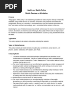 Safety Guideline For Use of Cell Phone at Workplace | PDF | Mobile ...