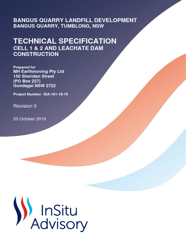 Bangus Quarry Landfill Technical Specs | PDF | Specification (Technical ...