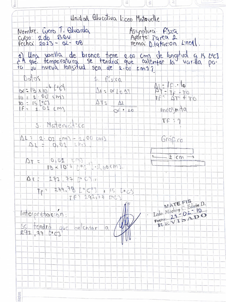 TF2. Dilatación Lineal | PDF